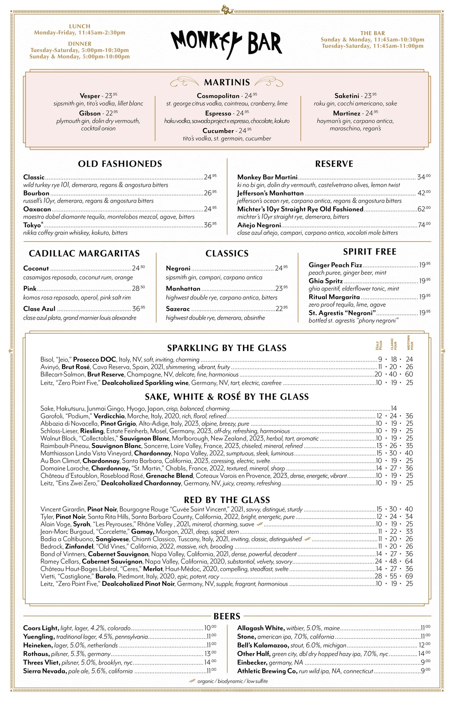 Food & Drink — Monkey Bar | Midtown NYC