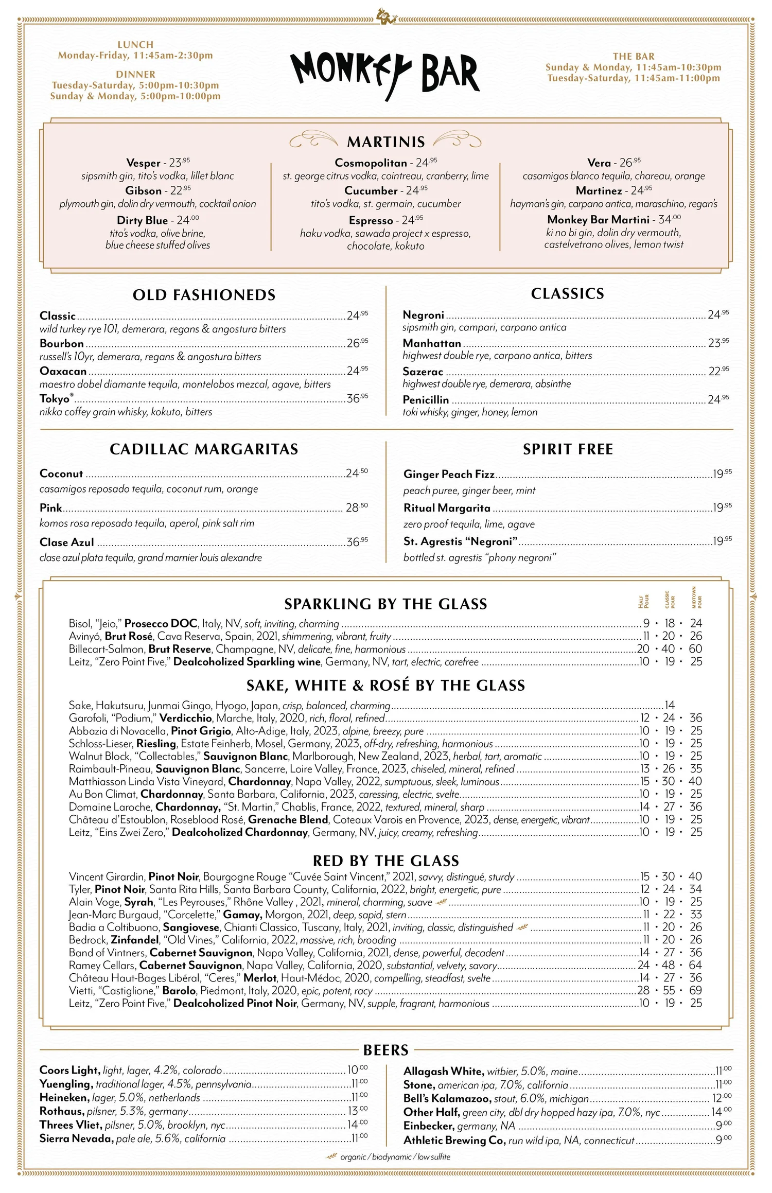 Food & Drink — Monkey Bar | Midtown NYC