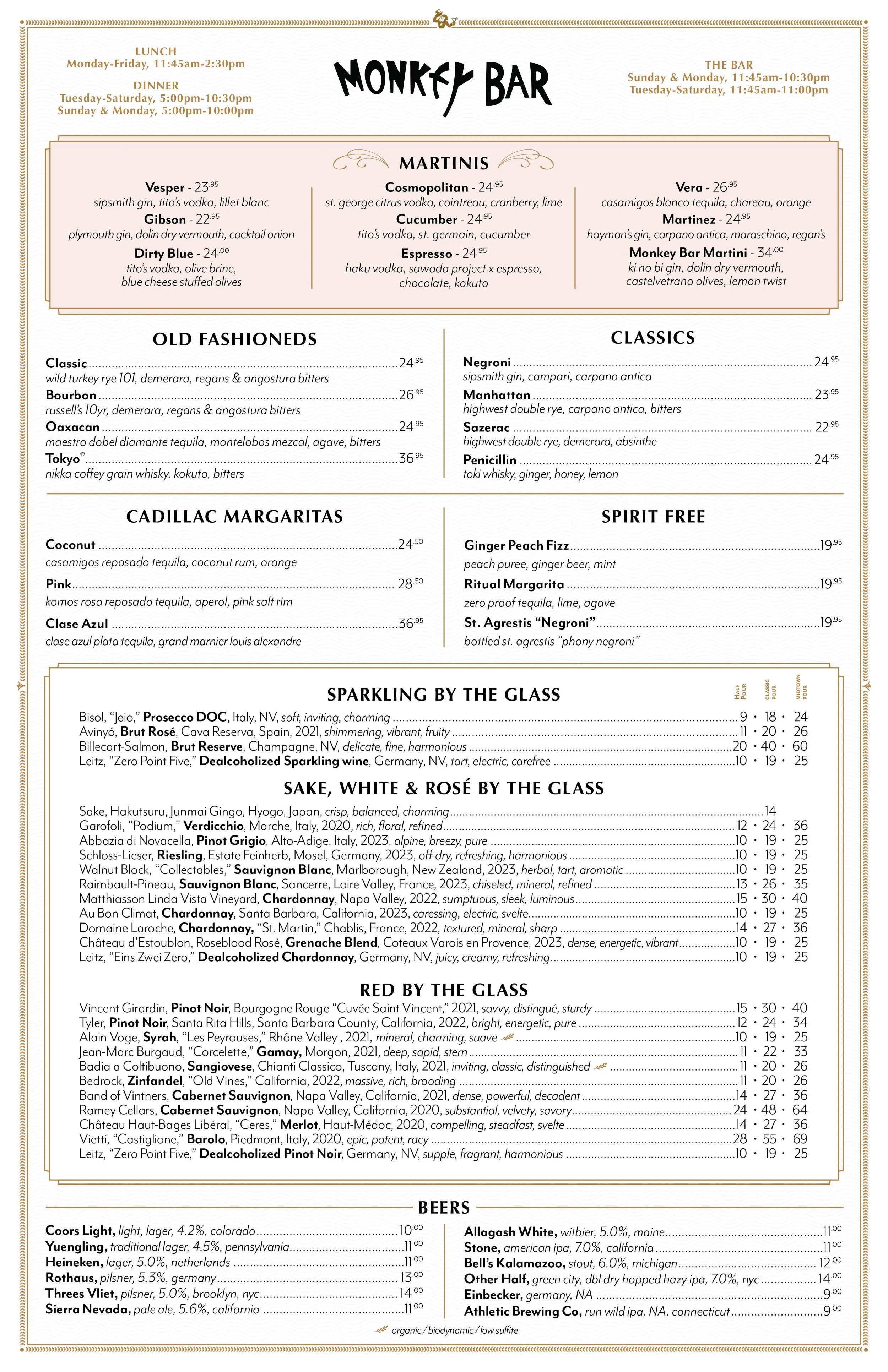 Food & Drink — Monkey Bar | Midtown NYC