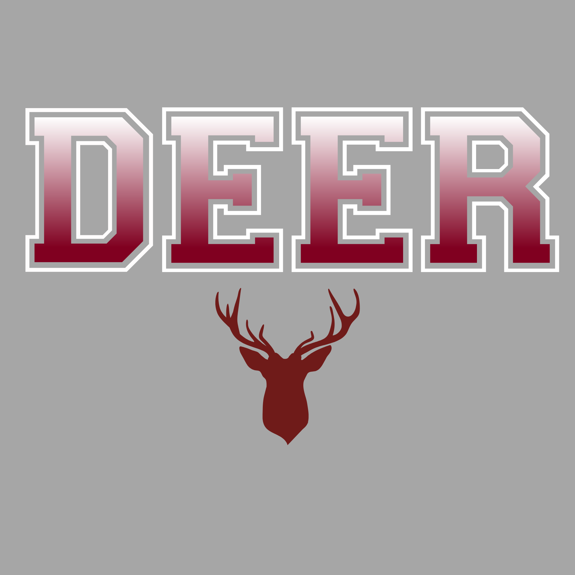 Maroon Gradient Varsity Deer Performance T-Shirt — The Petal Collective