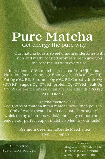 Premium ceremonial-grade Matcha tea 30g — purematcha