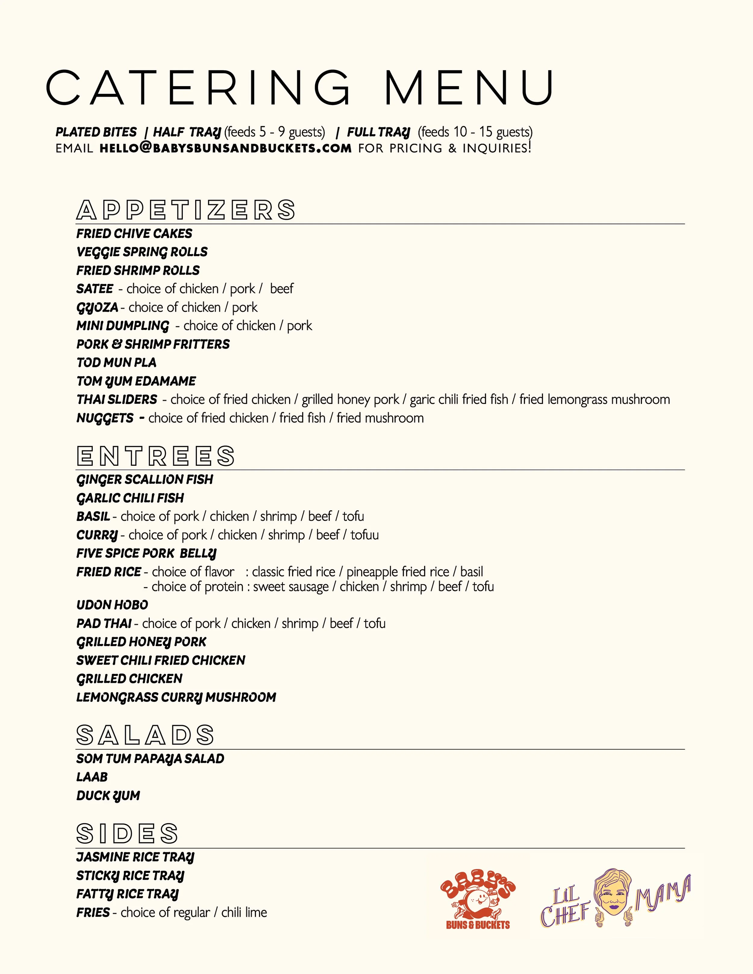 Catering — Baby's Buns & Buckets