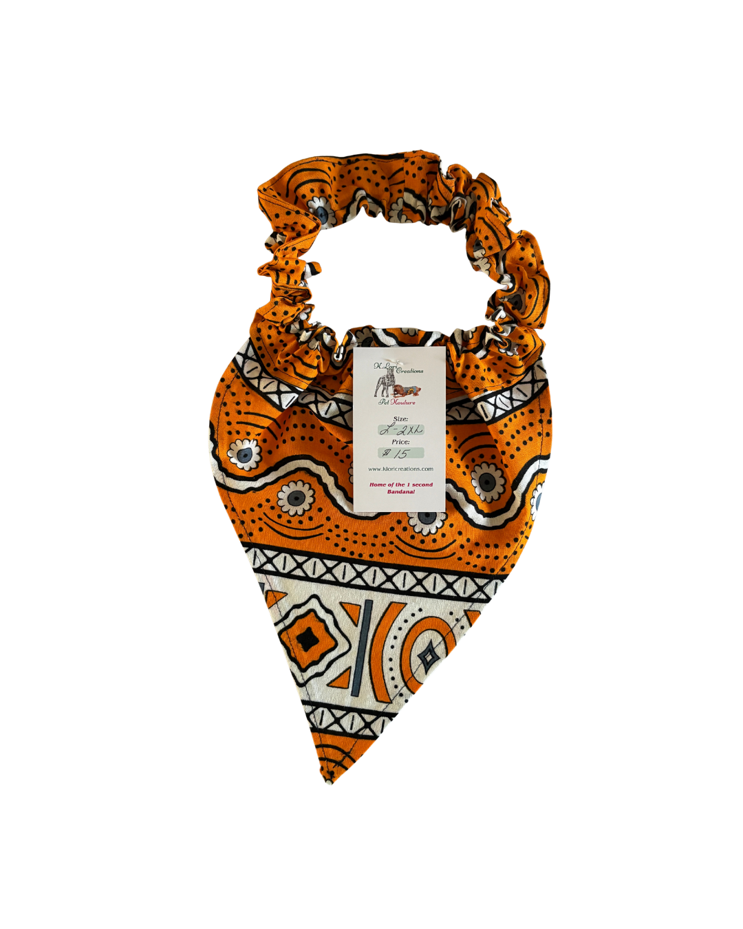 African-Inspired Vibrant Bandana for Pets - Orange Black White — K ...