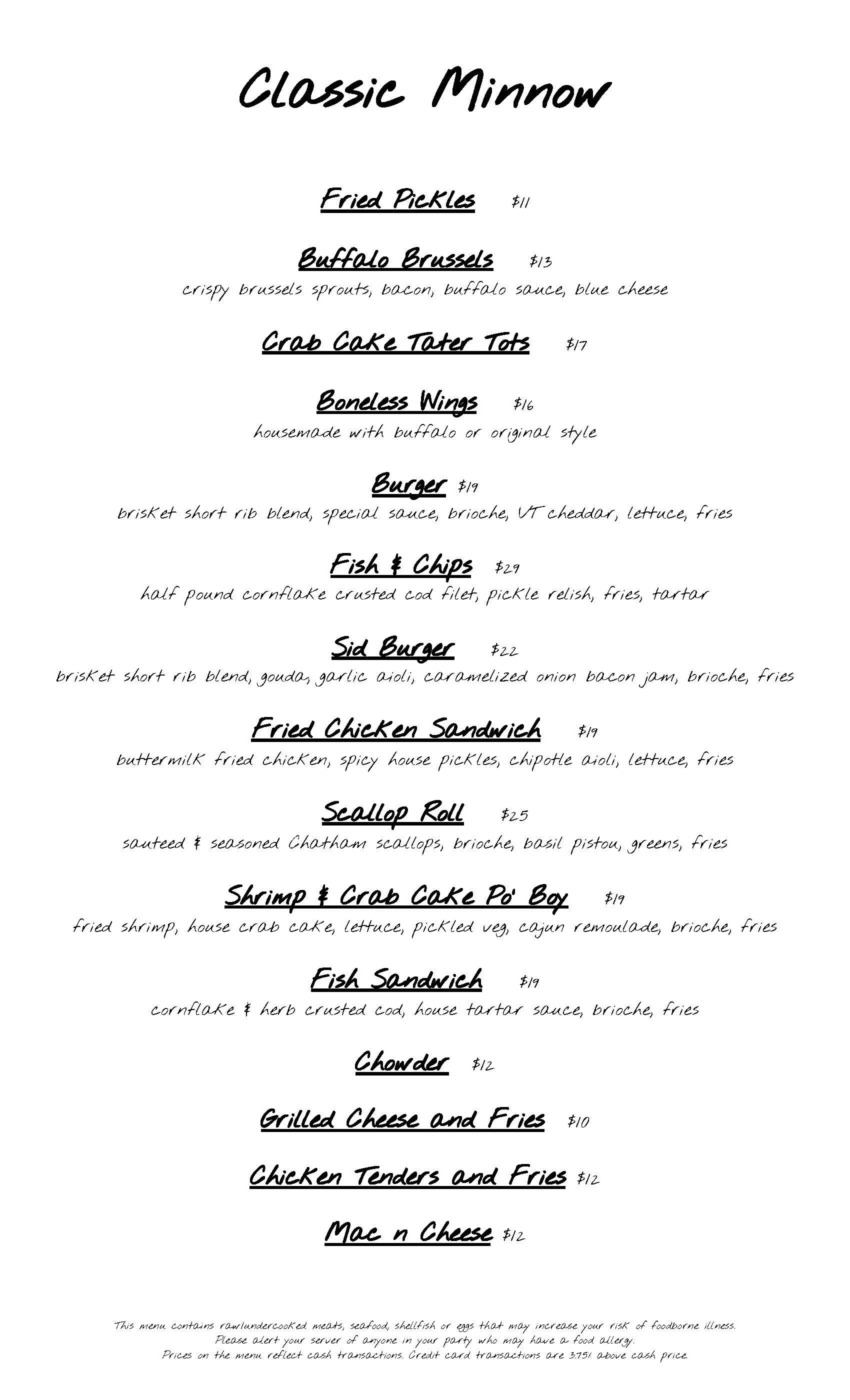 Menu — Mad Minnow Bar & Kitchen
