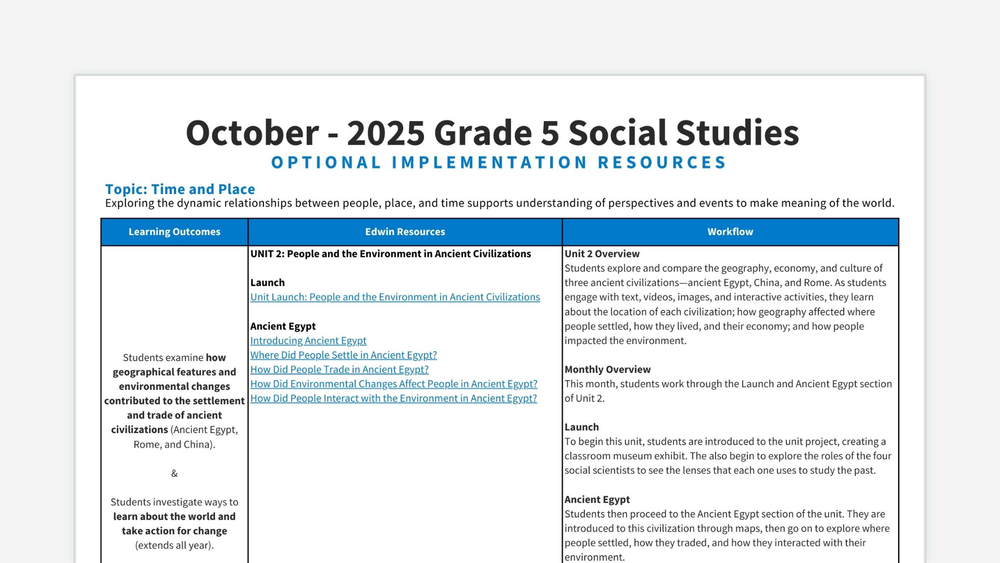 New AB Socials Resources - Grade 5 October — Edwin