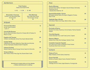DINNER MENU — LARDO