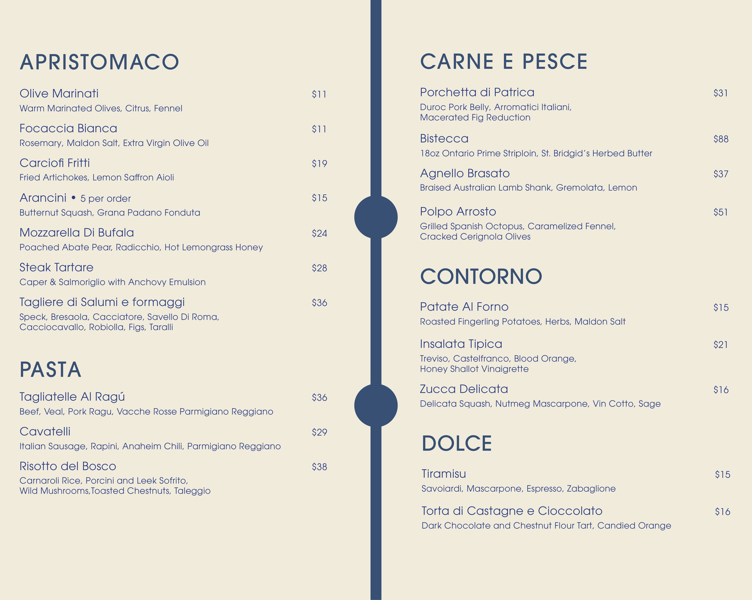 DINNER MENU — LARDO
