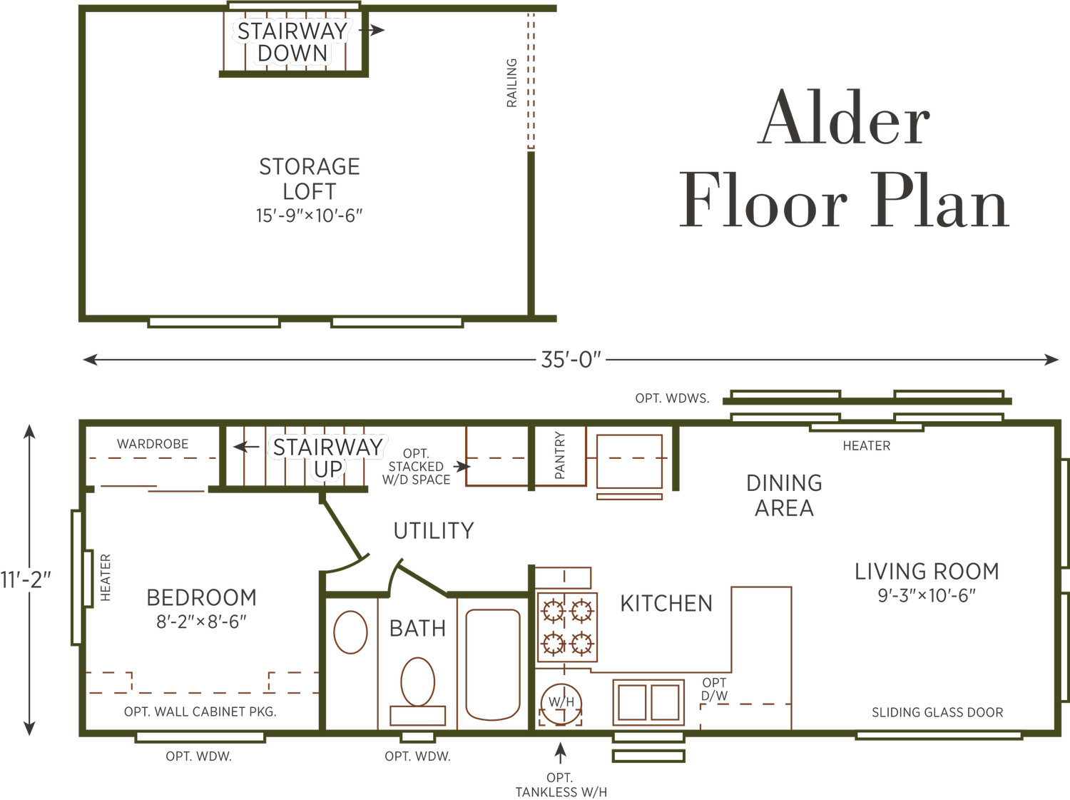 Alder | 1 Bed, 1 Bath Lofted Model — NW Tiny Homes