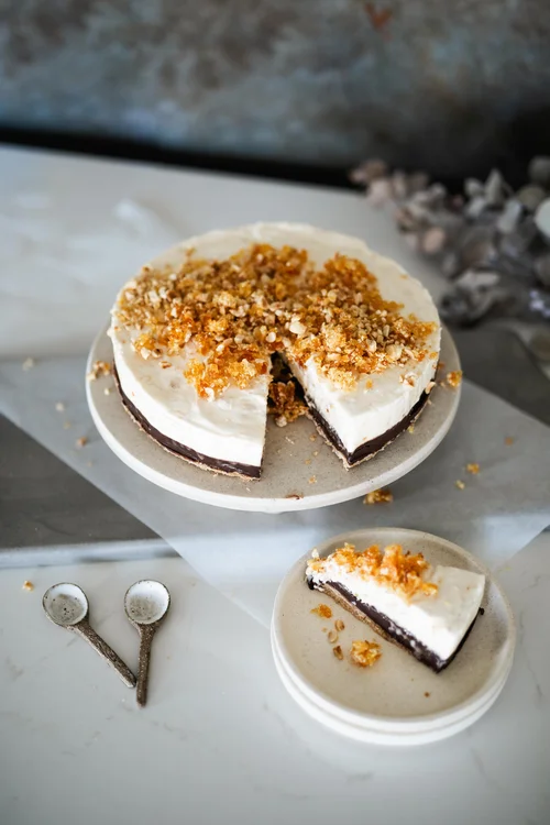 Dark chocolate ganache & toffee hazelnut cream tart — Olive St Kitchen
