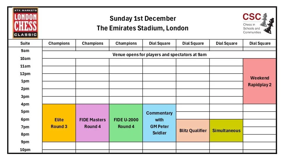 Schedule — London Chess Classic