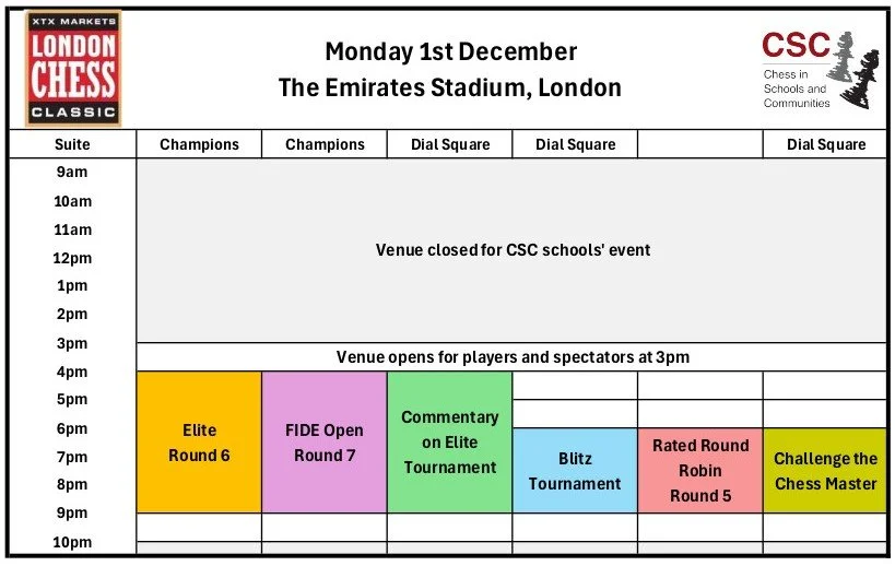 Schedule — London Chess Classic