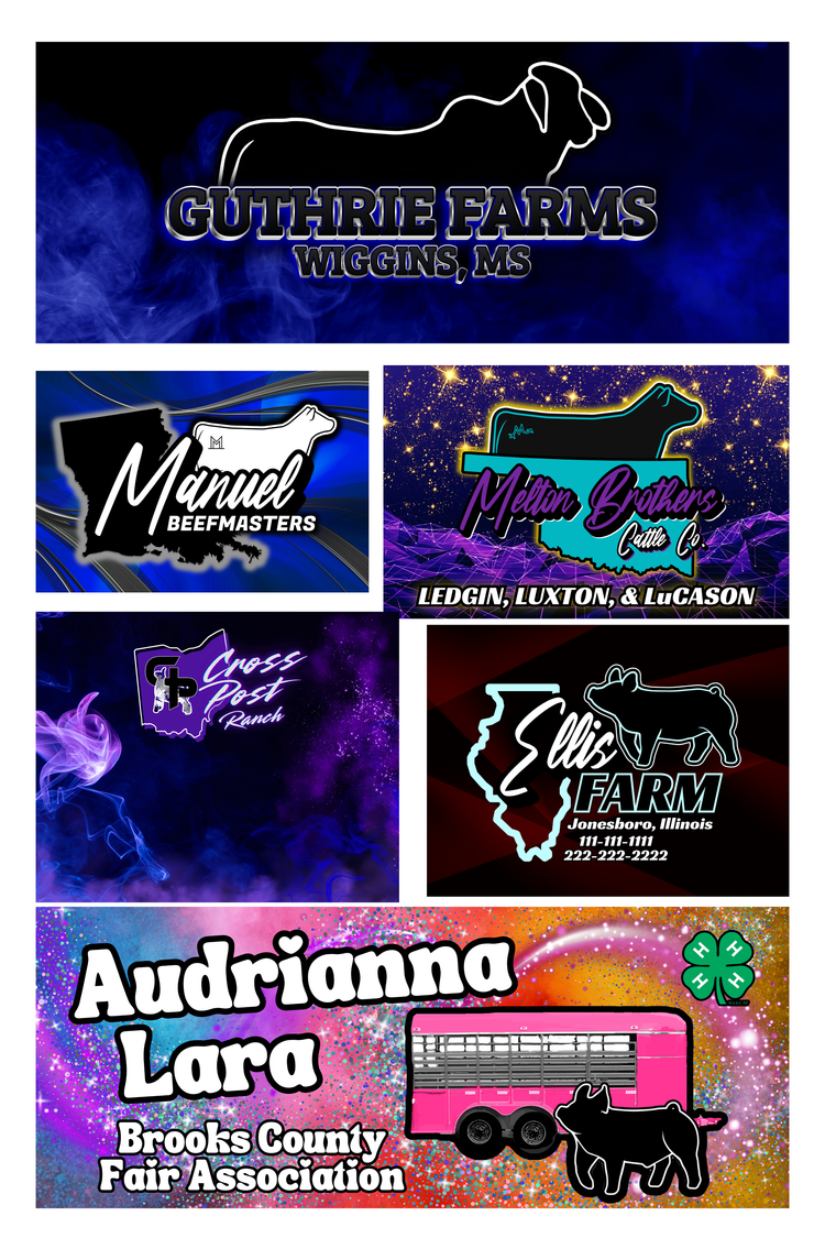 Stock show award banner designs custom created to match your livestock ...