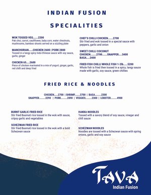 Menu — Tava Indian Dining