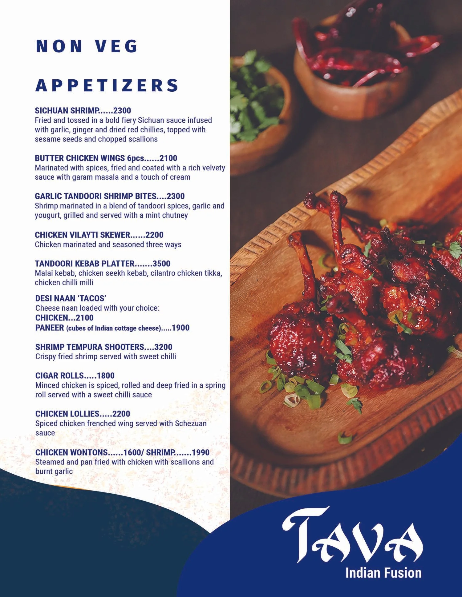 Menu — Tava Indian Dining