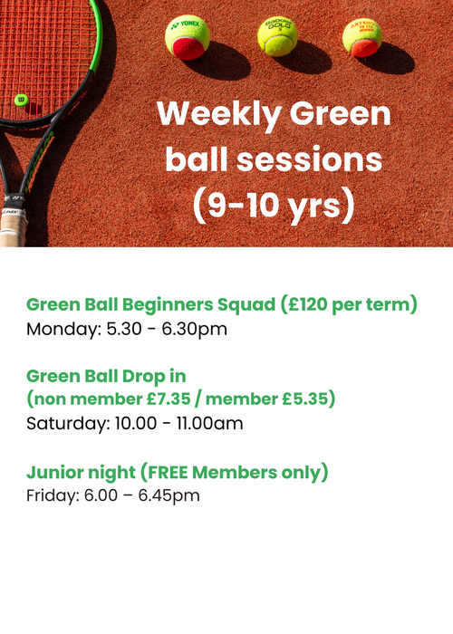 Green Ball Tennis (9-10yrs) — Game Plan Sports - Number 1 choice for ...