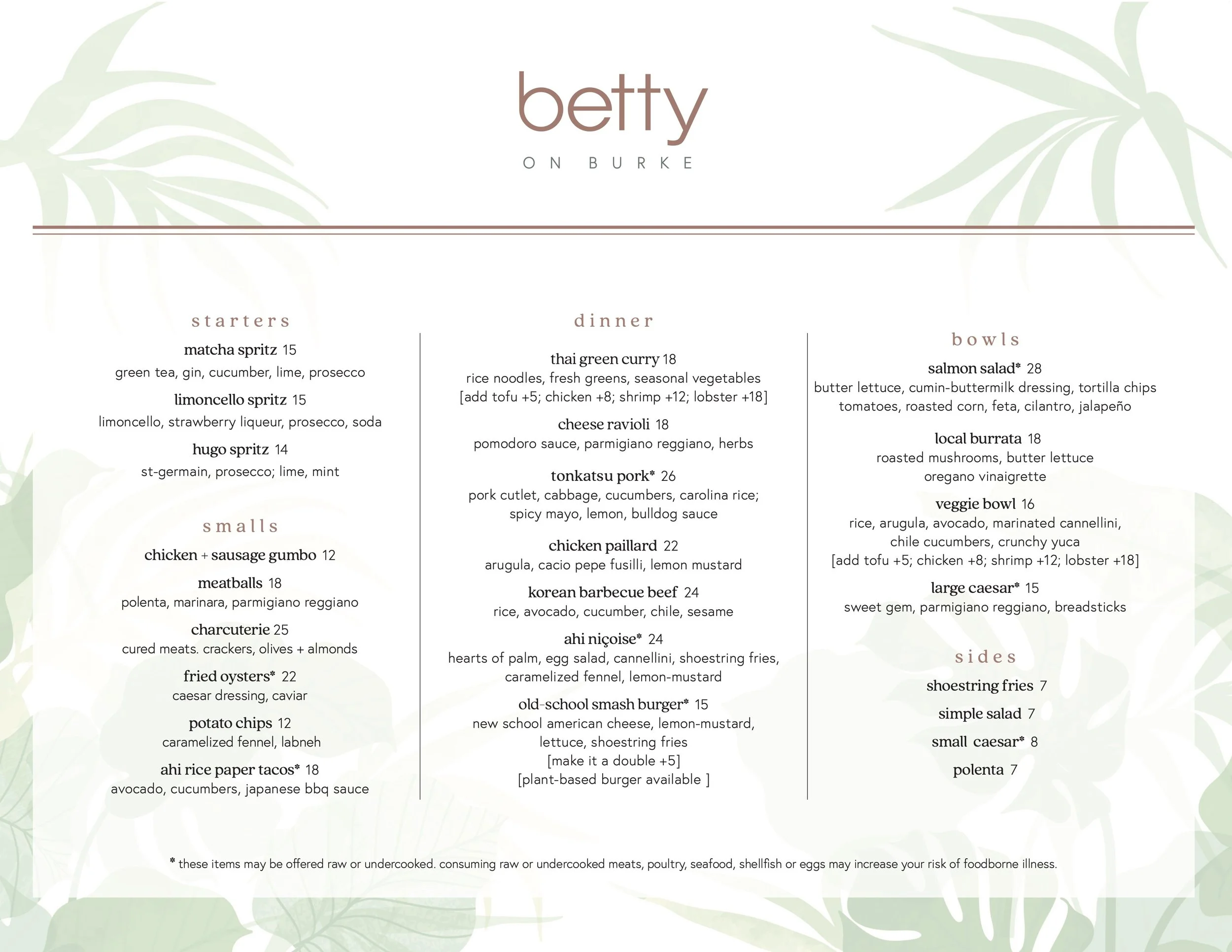 betty on burke | Visit Us Today – Experience Fine Dining