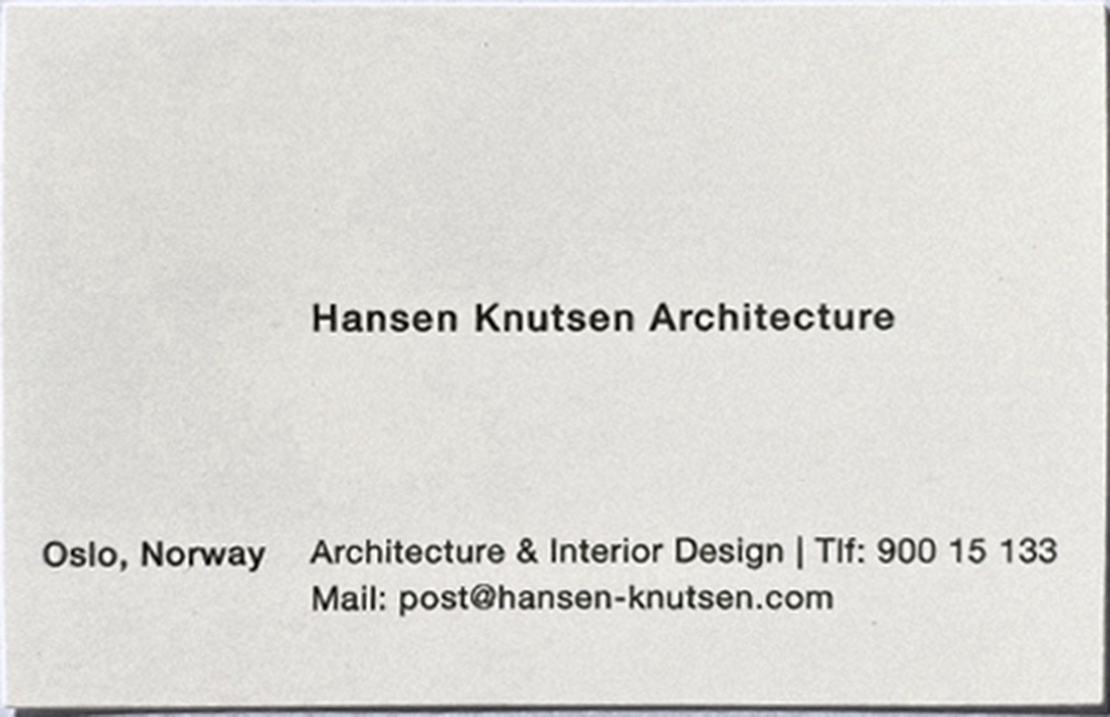 HANSEN KNUTSEN ARCHITECTURE