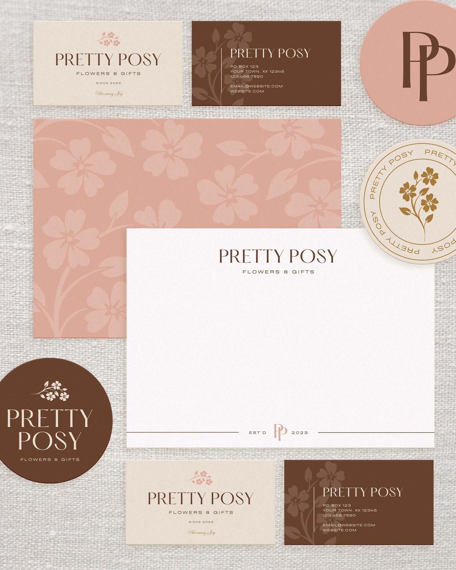 Pretty Posy Canva Logo Brand Suite Template | Create Your Unique Logo ...