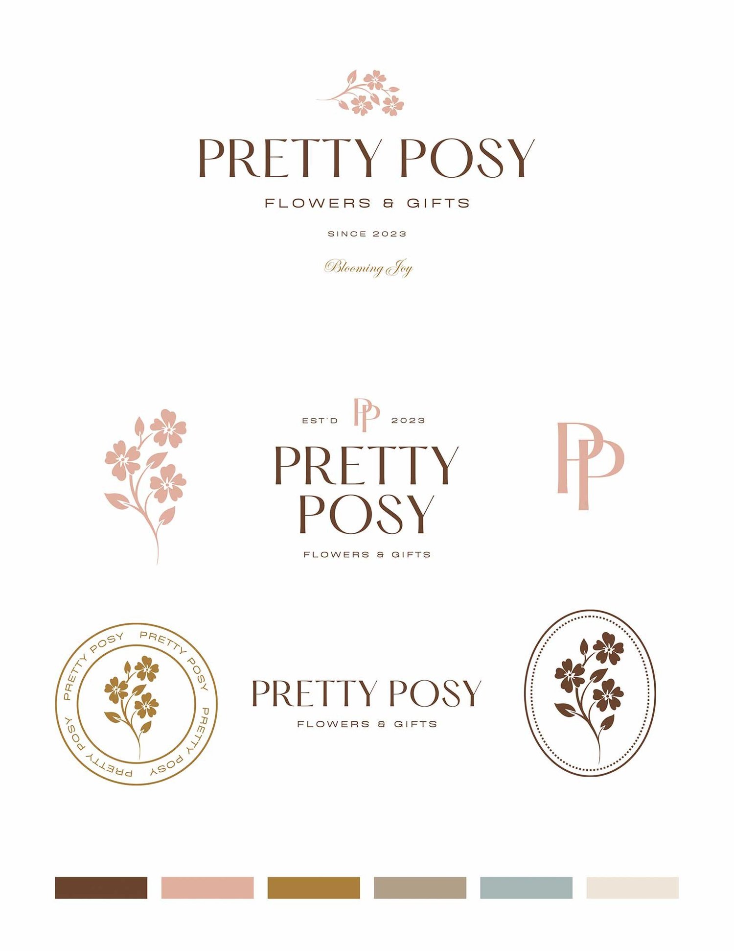 Pretty Posy Canva Logo Brand Suite Template | Create Your Unique Logo ...