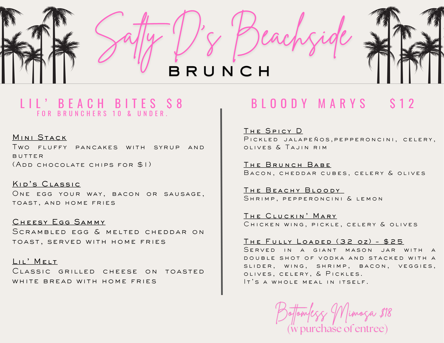 Menu — Beachside