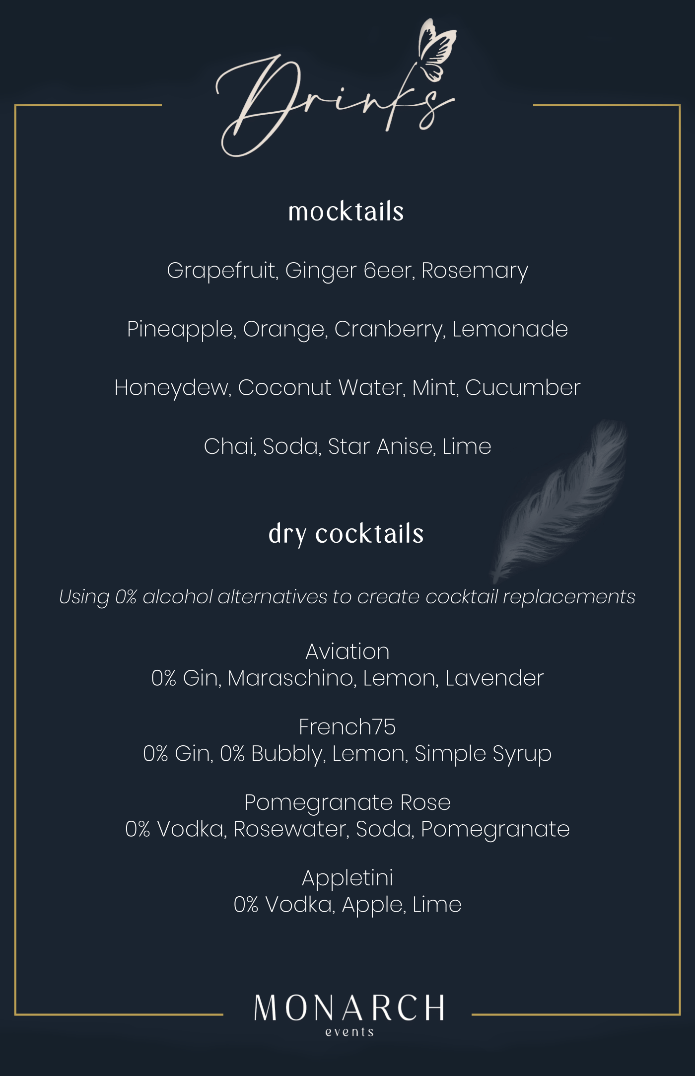 Our Menus — Monarch Events UAE