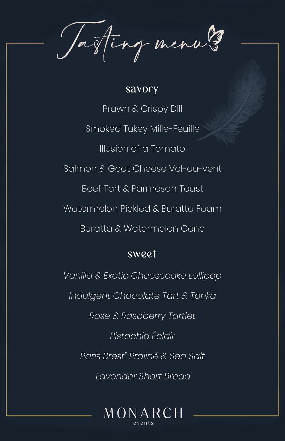 Our Menus — Monarch Events UAE