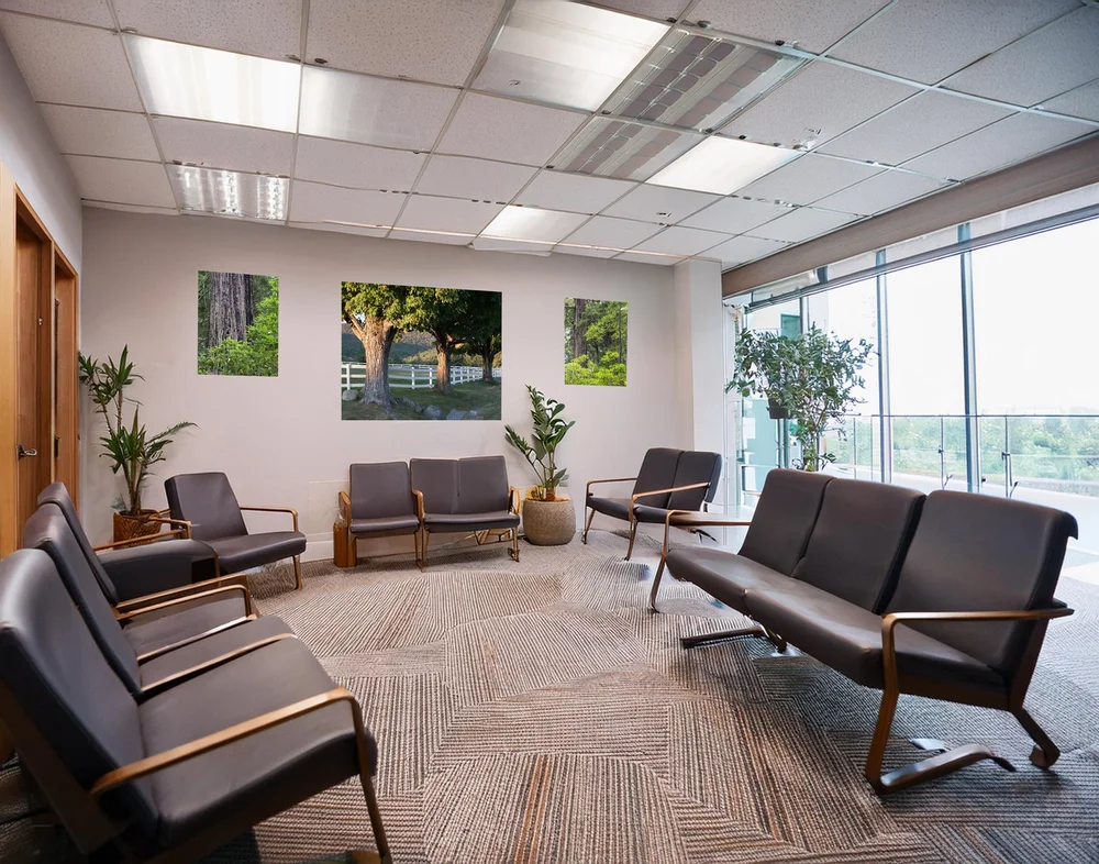 First example of decorating reception rooms with a photograph ...