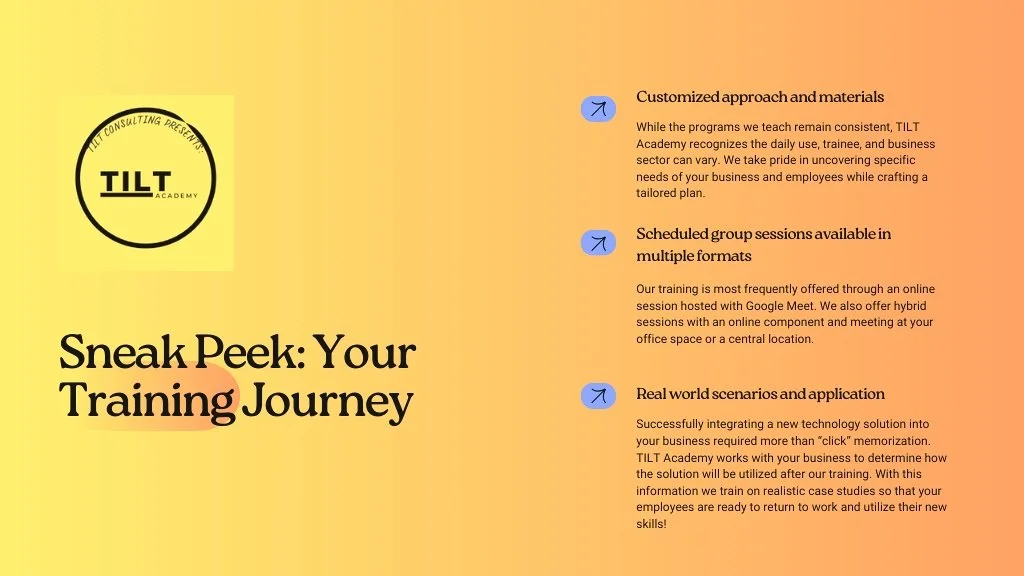 Training Journey — The TILT Academy presented by TILT Consulting