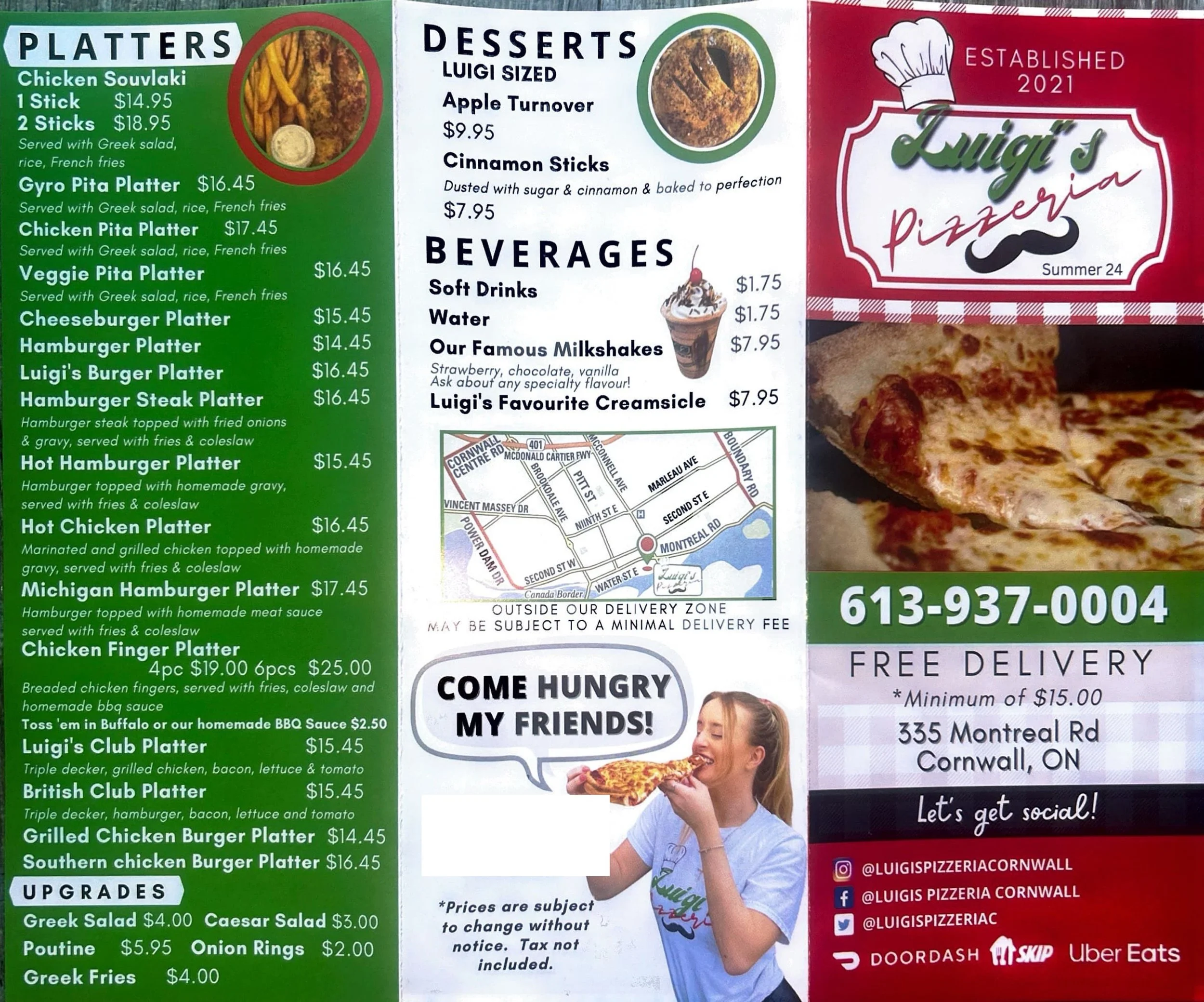 Menu 1 — Luigi's Pizzeria