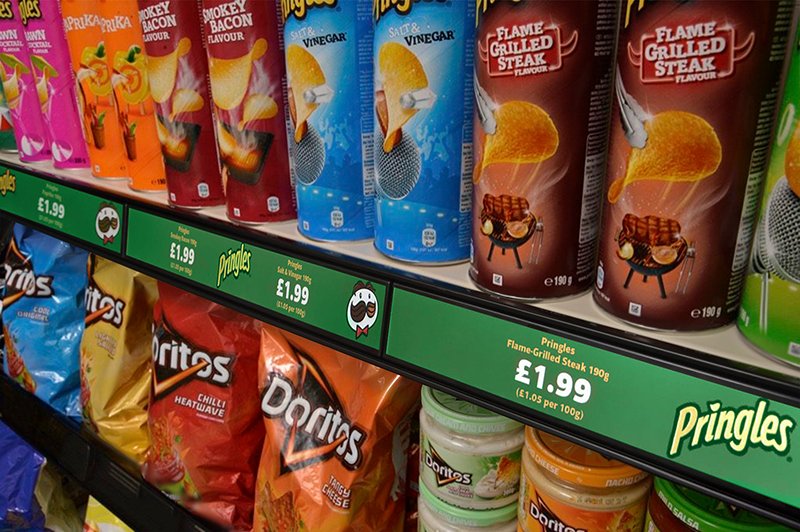 Interactive retail shelf displays. Digital shelf edge signage. Shelf ...