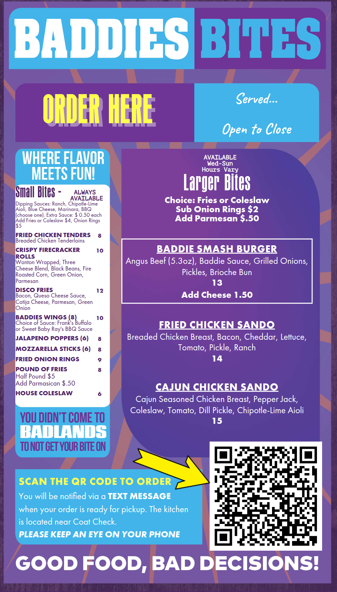 Menu | Explore Our Menu Today — Badlands Portland