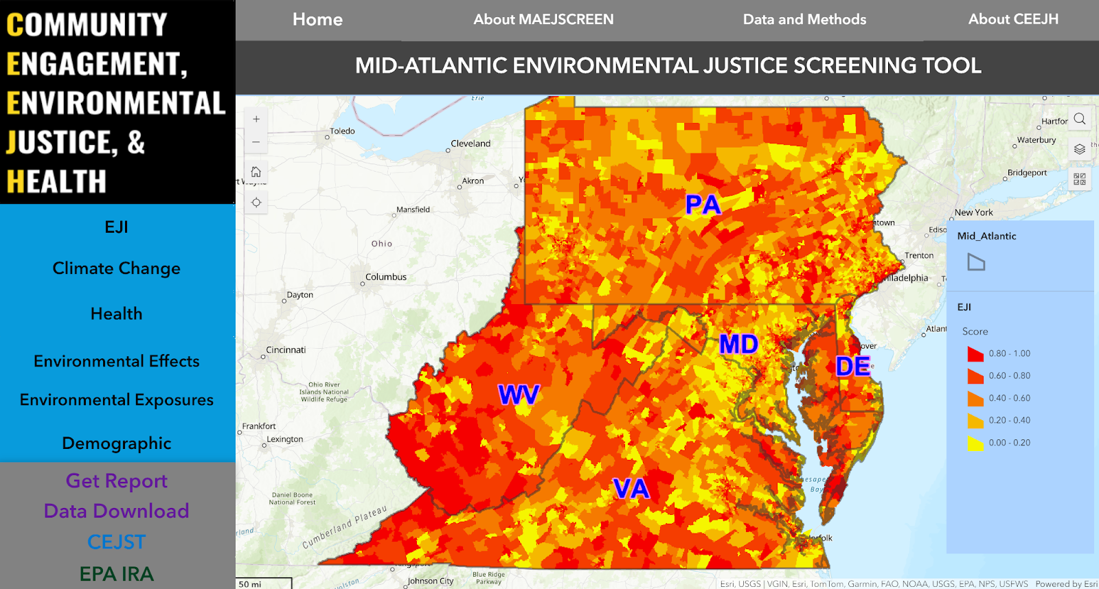 Mid-Atlantic EJSCREEN Tool — Your Site Title
