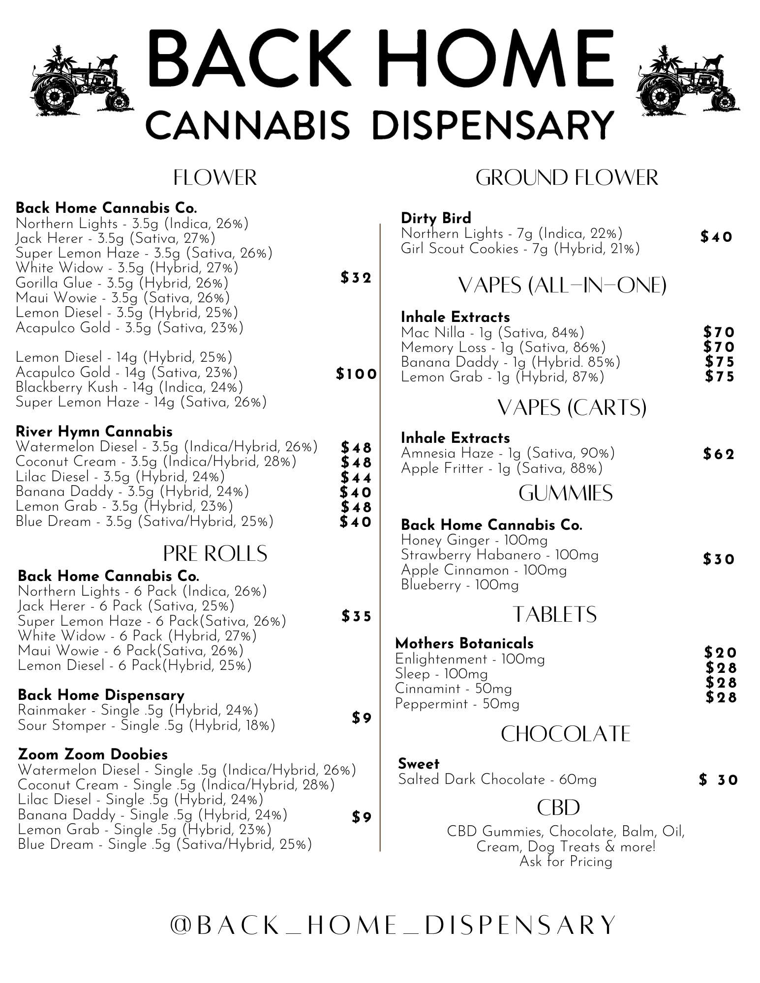 General 1 — BACK HOME DISPENSARY