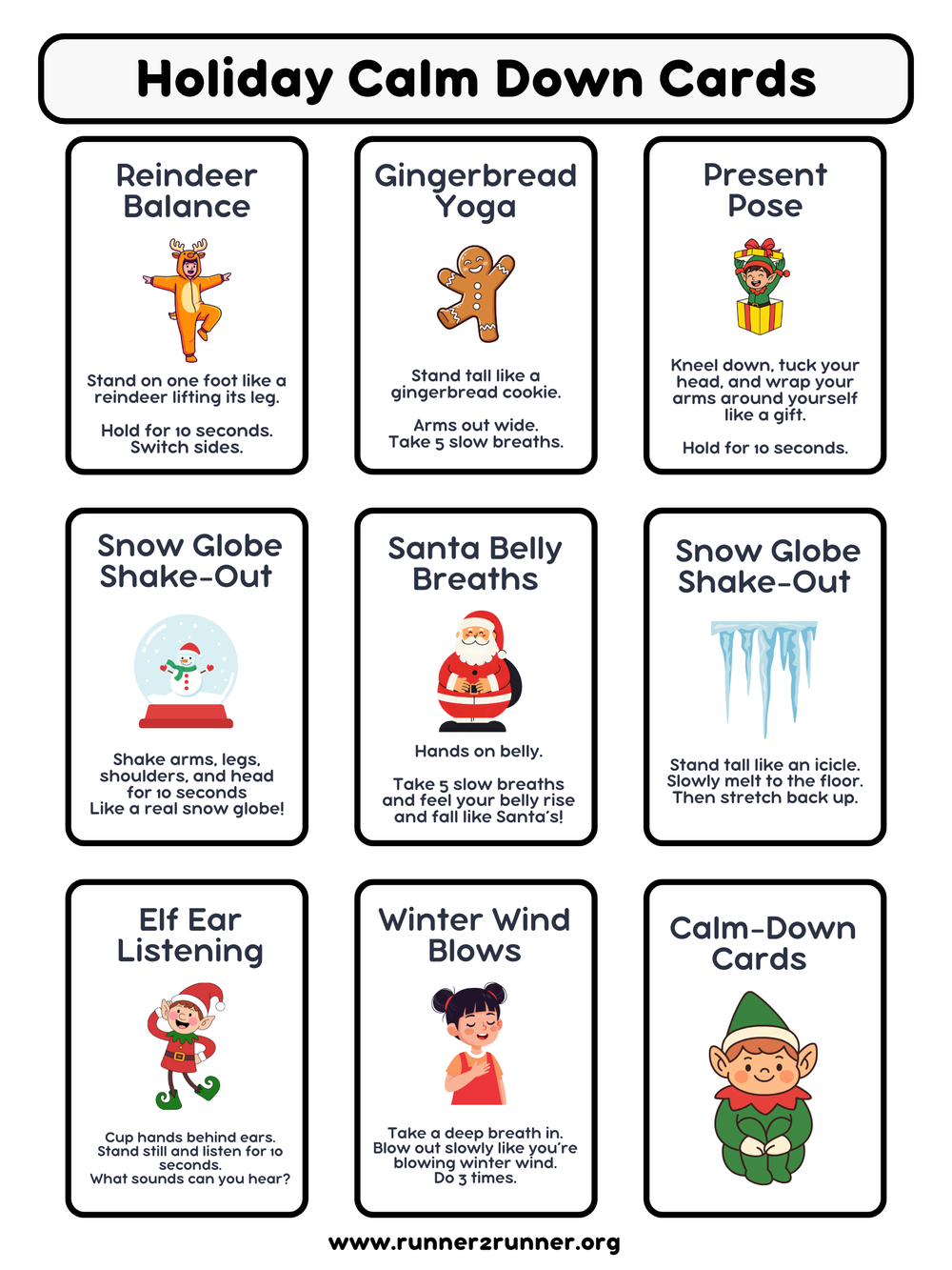 Free Holiday Movement Activities for Kids | Printable Bingo, Elf ...