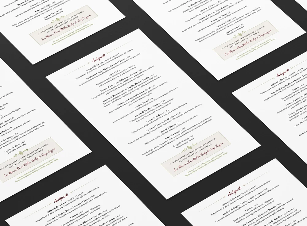 Dinner Menu — Michael Anthony's Cucina Italiana