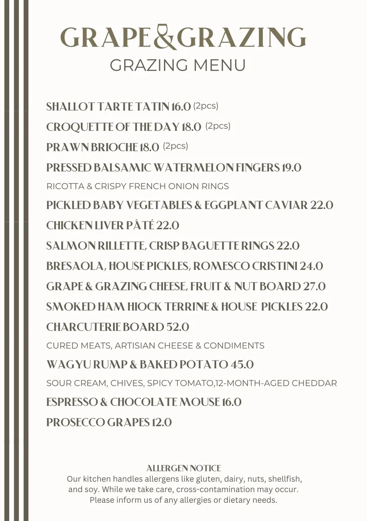 Menu — Grape & Grazing