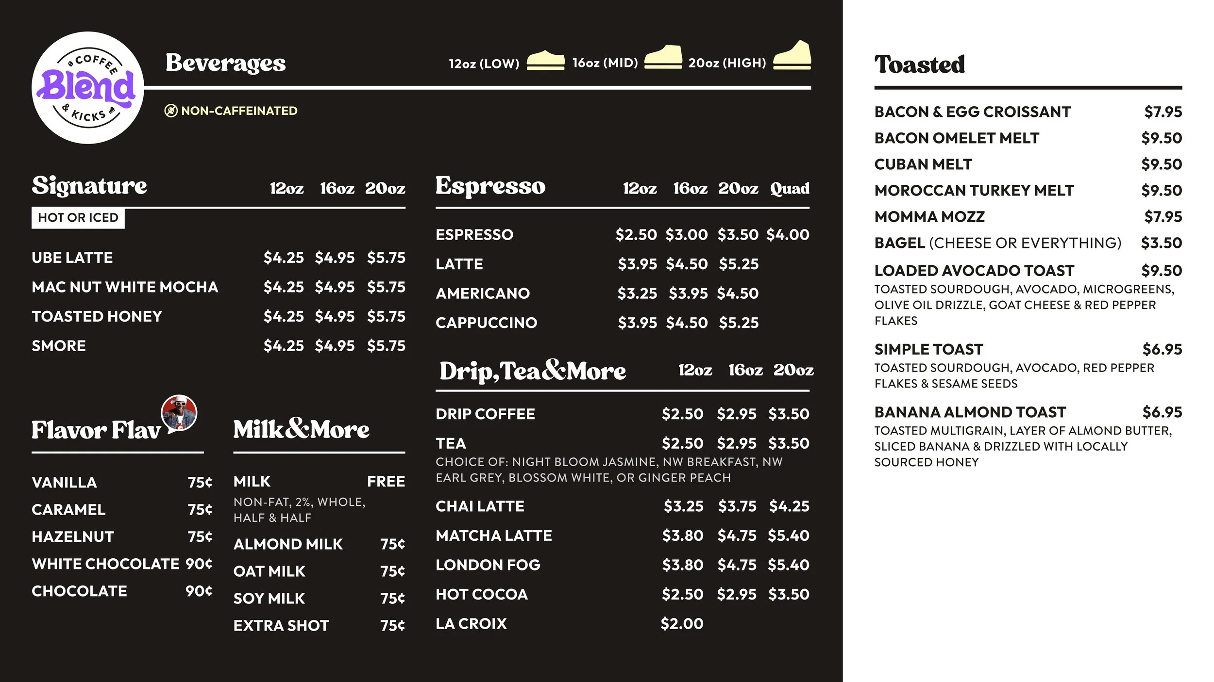 Menu 1 — Blend Coffee & Kicks