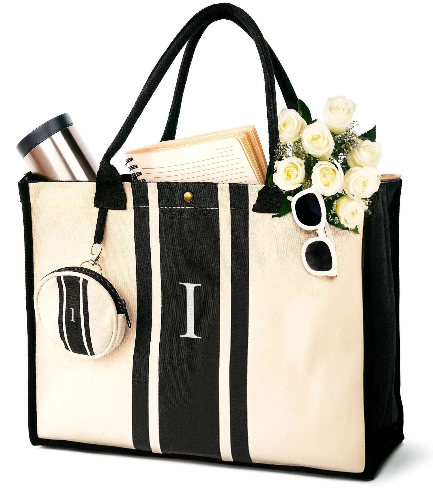 Monogram Embroidered Initial Tote Bags for Women | Leafico