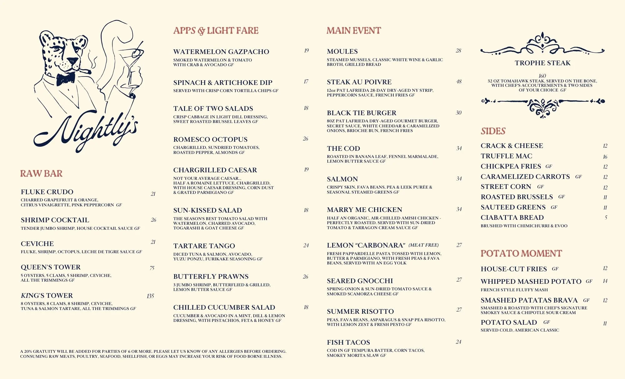 Main Menu — Nightly's NYC