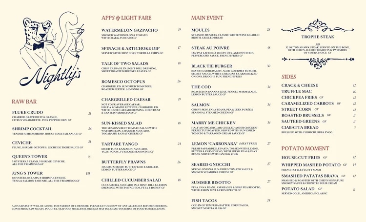 Main Menu — Nightly's NYC