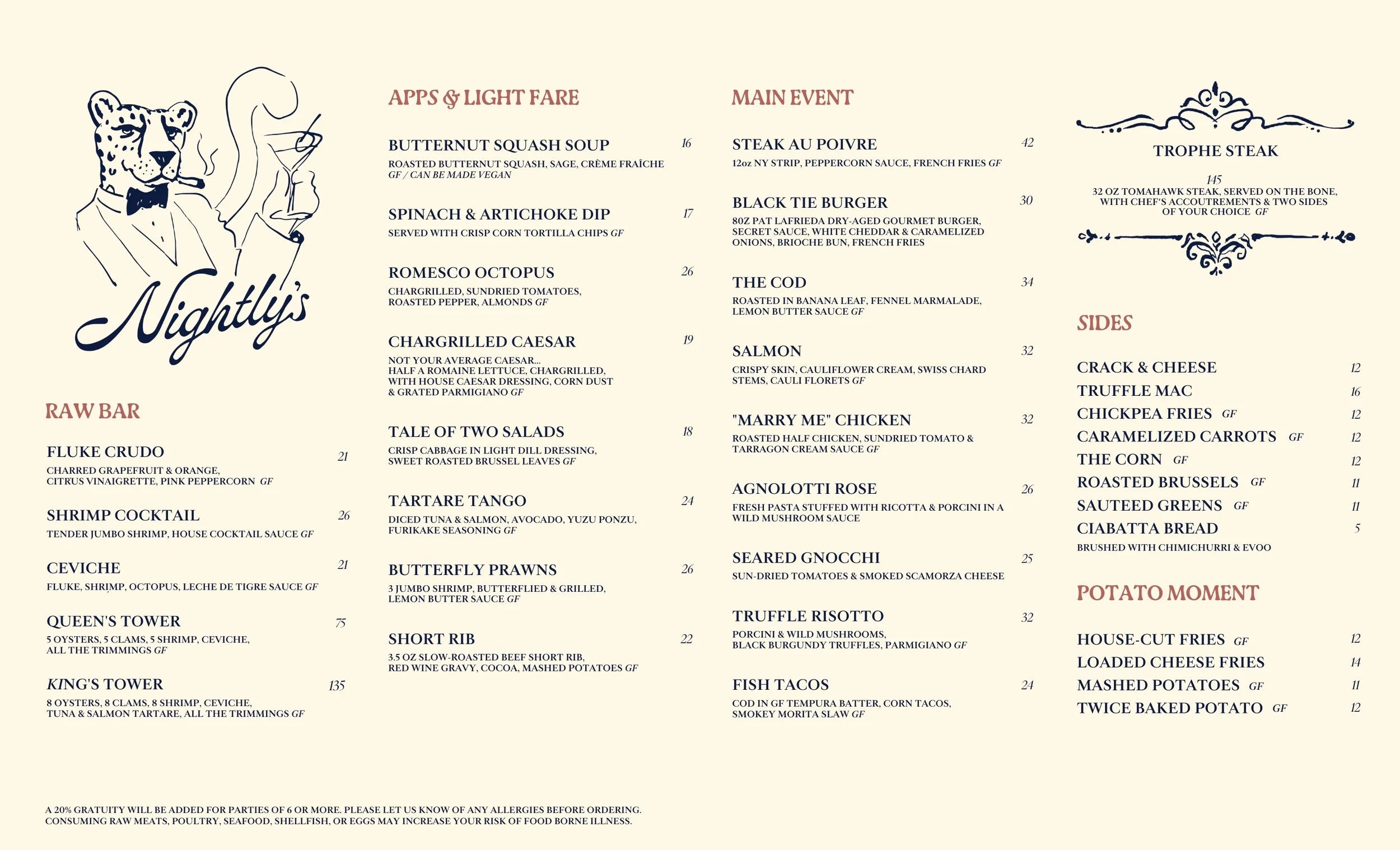 Main Menu — Nightly's NYC