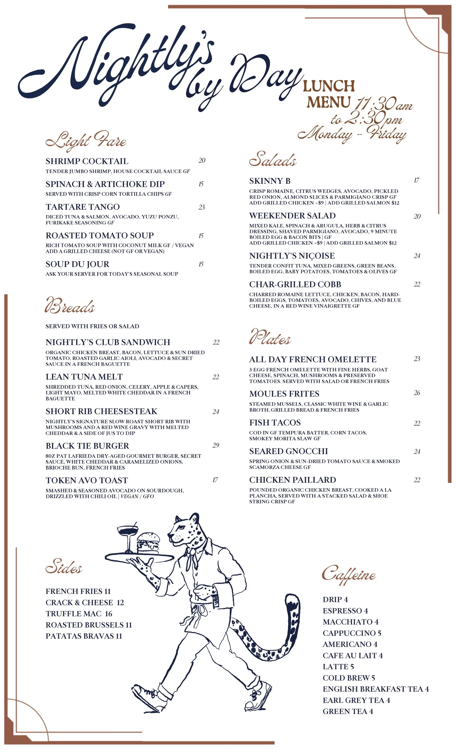 Lunch Menus — Nightly's NYC