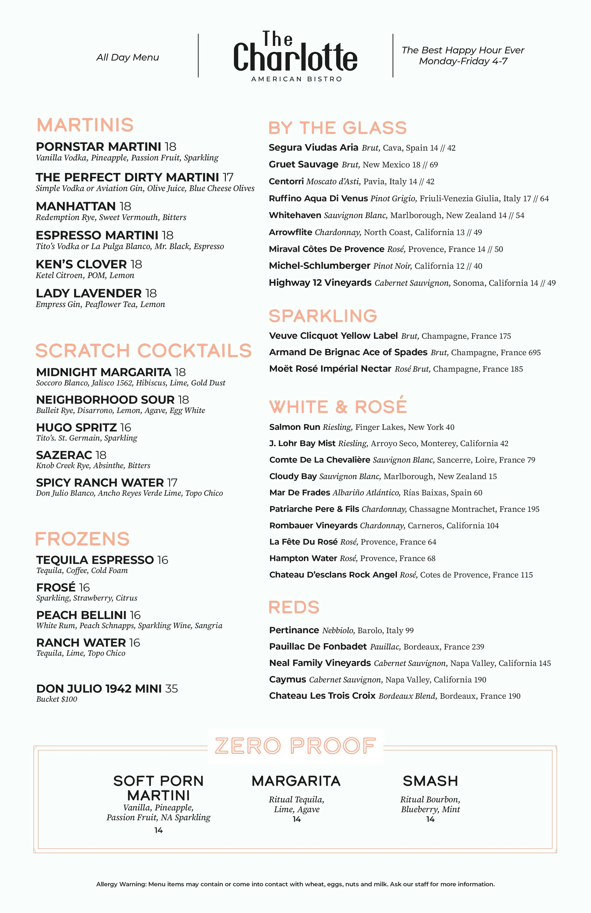 Menu | Explore Our Menu - Reserve Today — The Charlotte