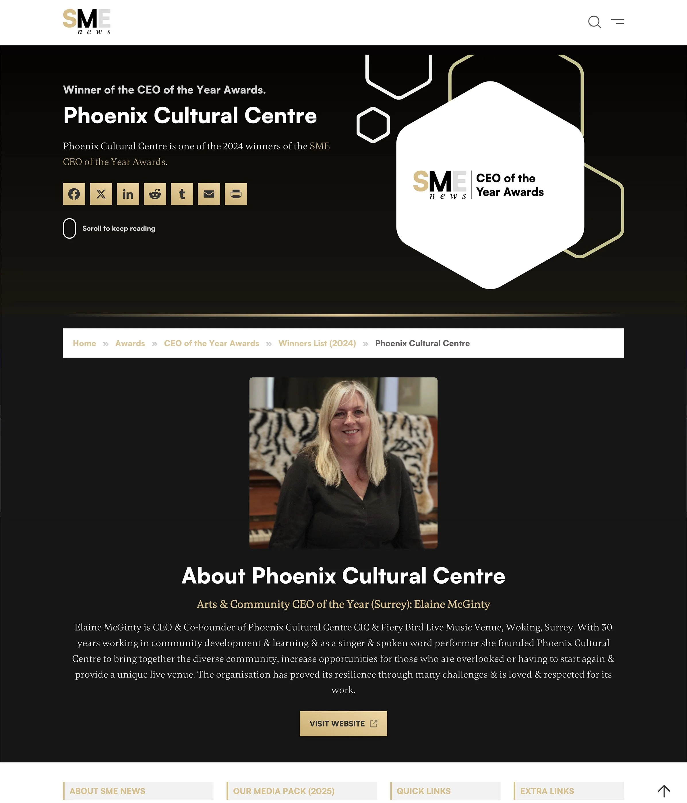 Celebrating Leadership: Elaine Named Arts & Community CEO of the Year ...