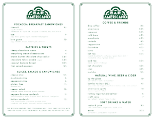 Menu — Bar Americano