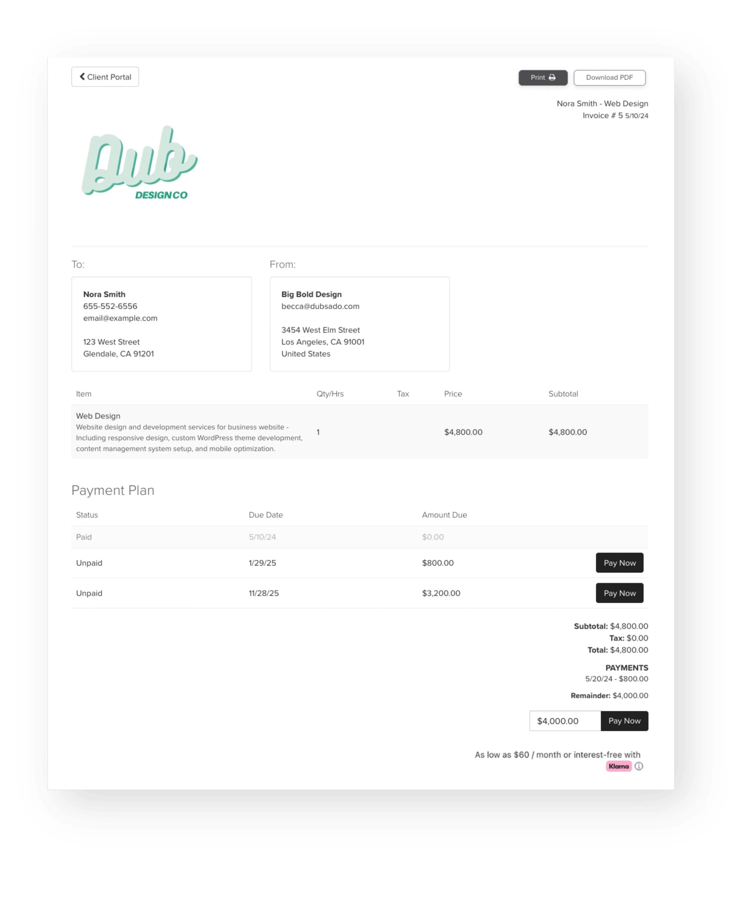 Send invoices — Dubsado