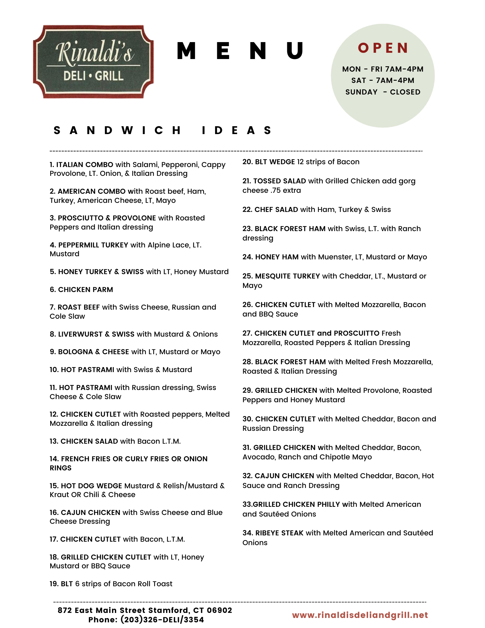 Rinaldi’s Deli & Grill | Stamford, CT | Stamford's Go-To Spot