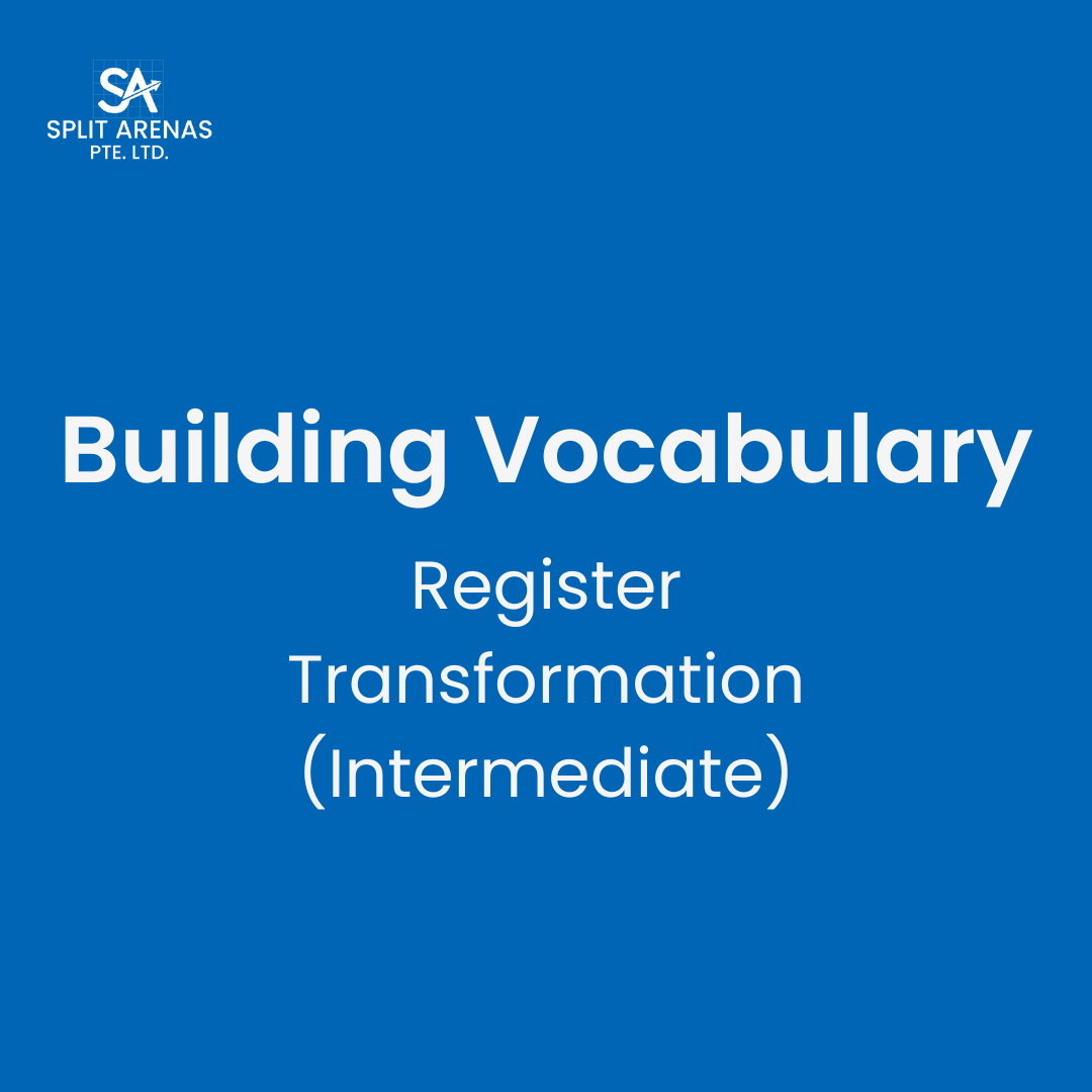 Building Vocabulary Worksheet - Register Transformation (Advanced ...