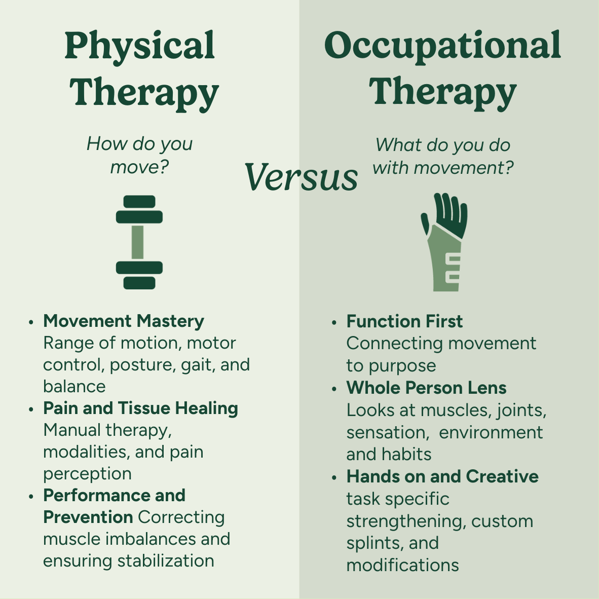 The Difference Between OT and PT — Dexterity Hand Therapy