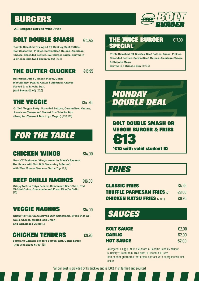 Menus — boltburger